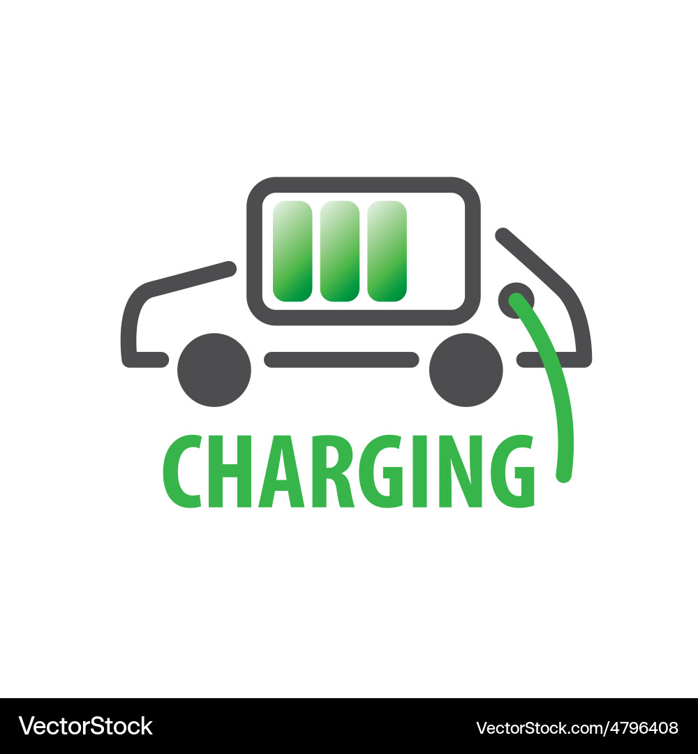 Logo charging car batteries Royalty Free Vector Image