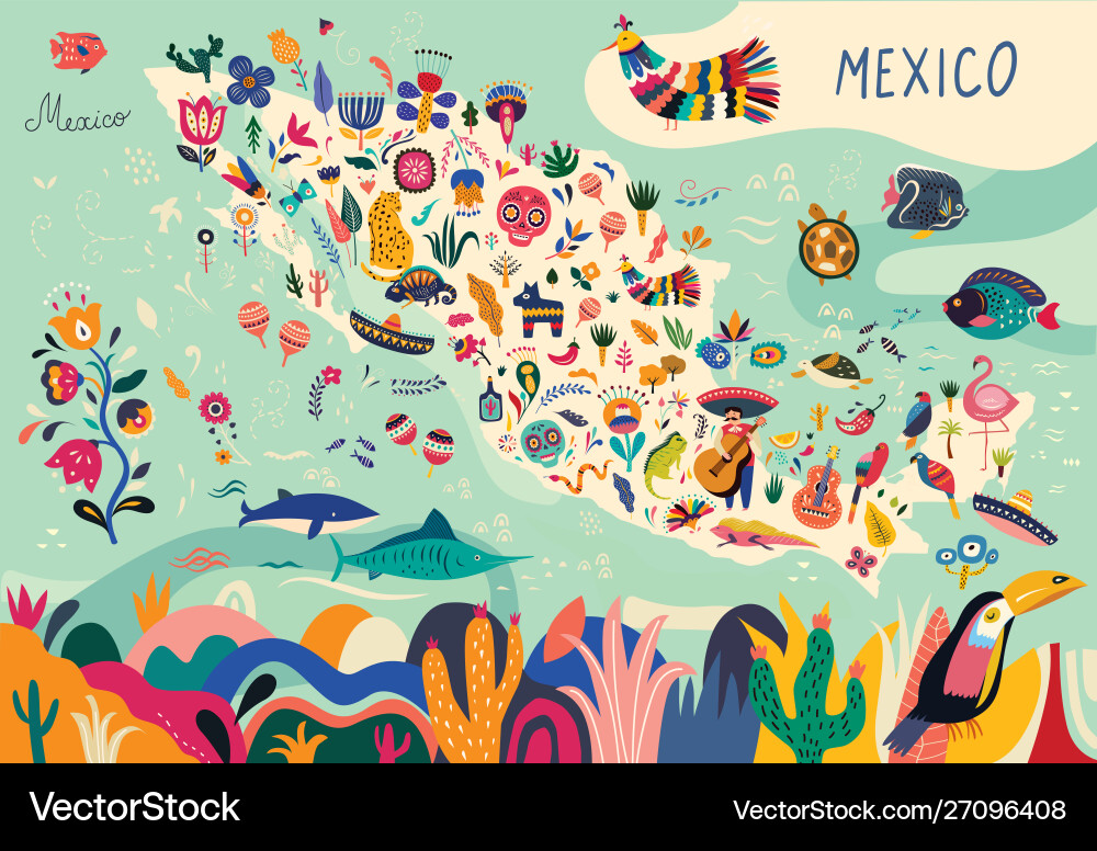 Map mexico Royalty Free Vector Image - VectorStock