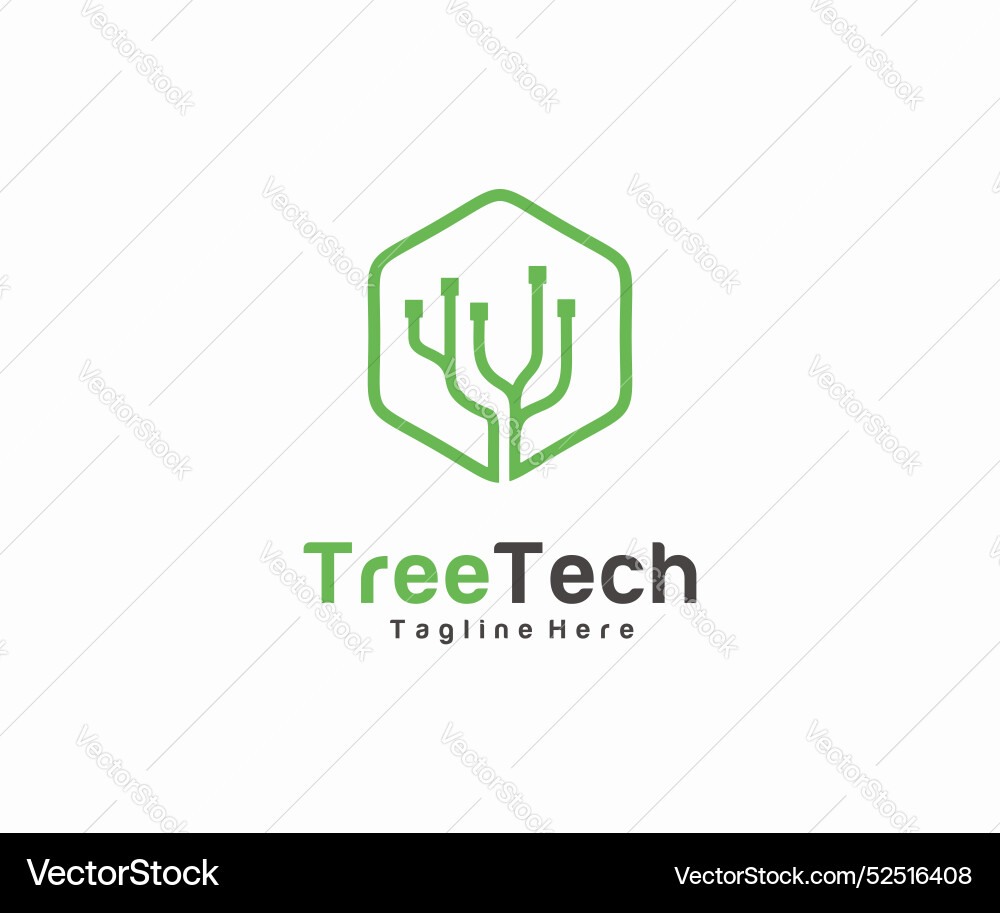 Nature tech logo design concept technology Vector Image