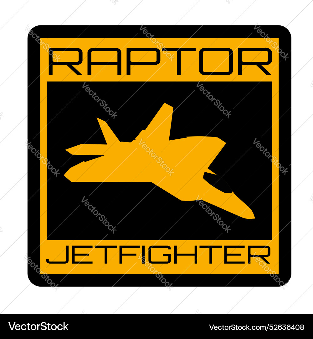 Raptor jet fighter emblem sticker Royalty Free Vector Image