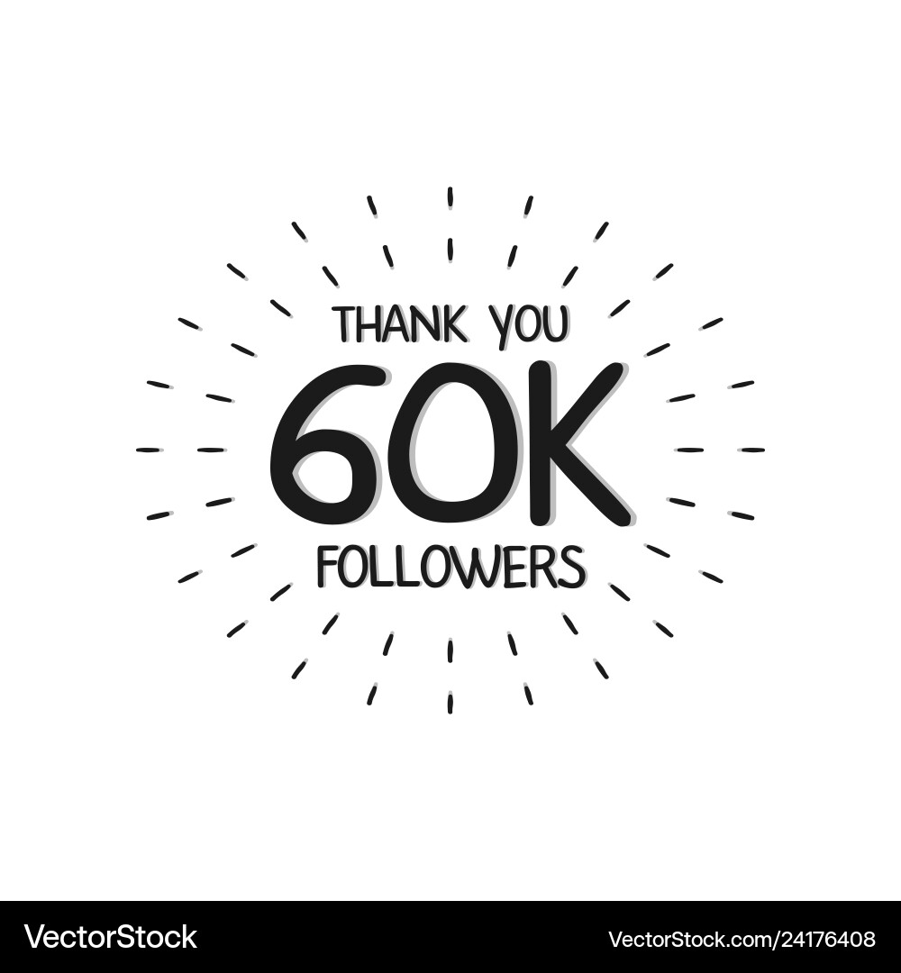 Thank you letters for follower Royalty Free Vector Image