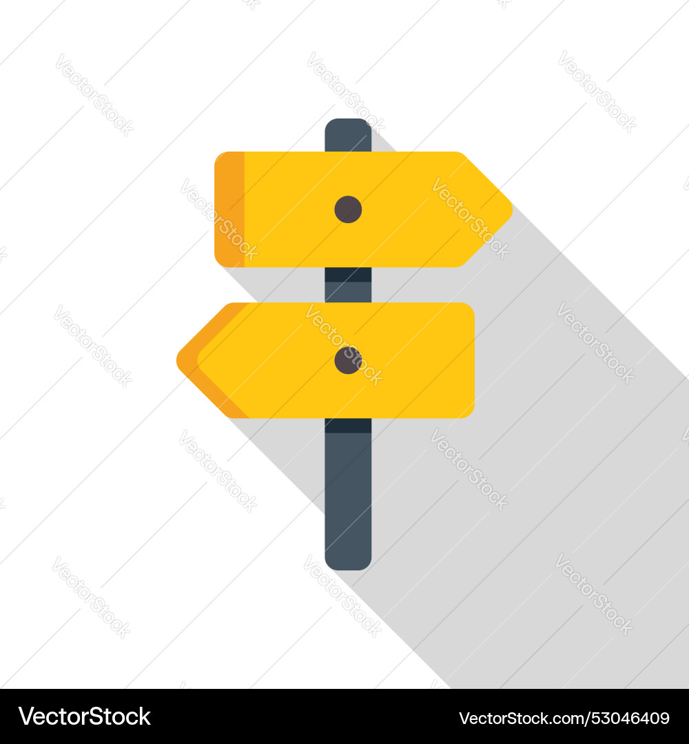 Blank yellow direction signpost pointing two Vector Image