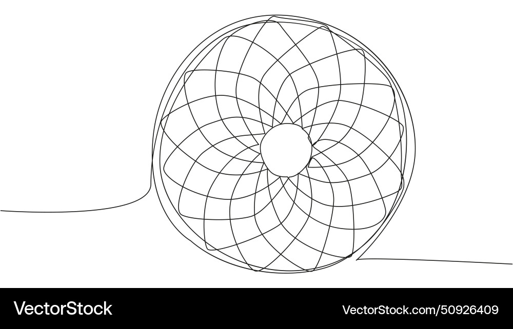 Continuous drawing of one line a round spiral Vector Image