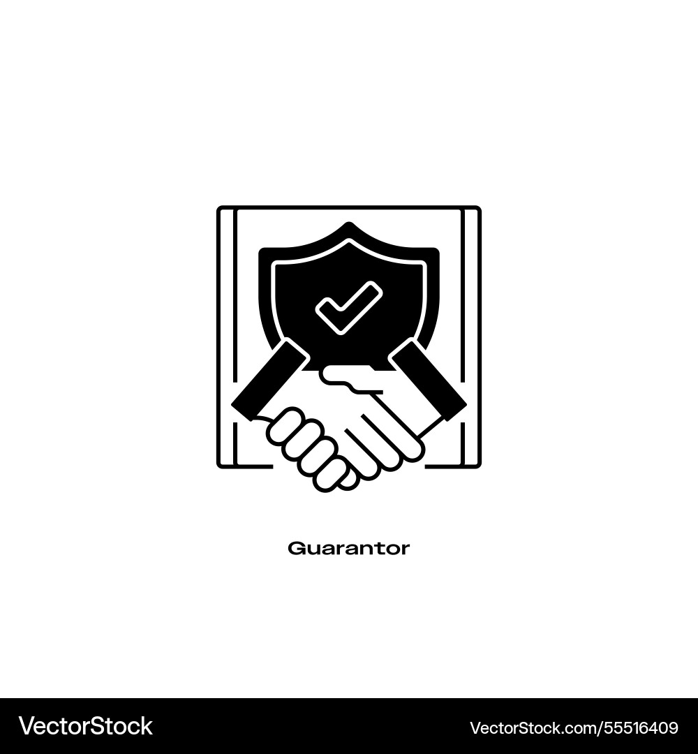 Guarantor line icon linear style sign for mobile Vector Image