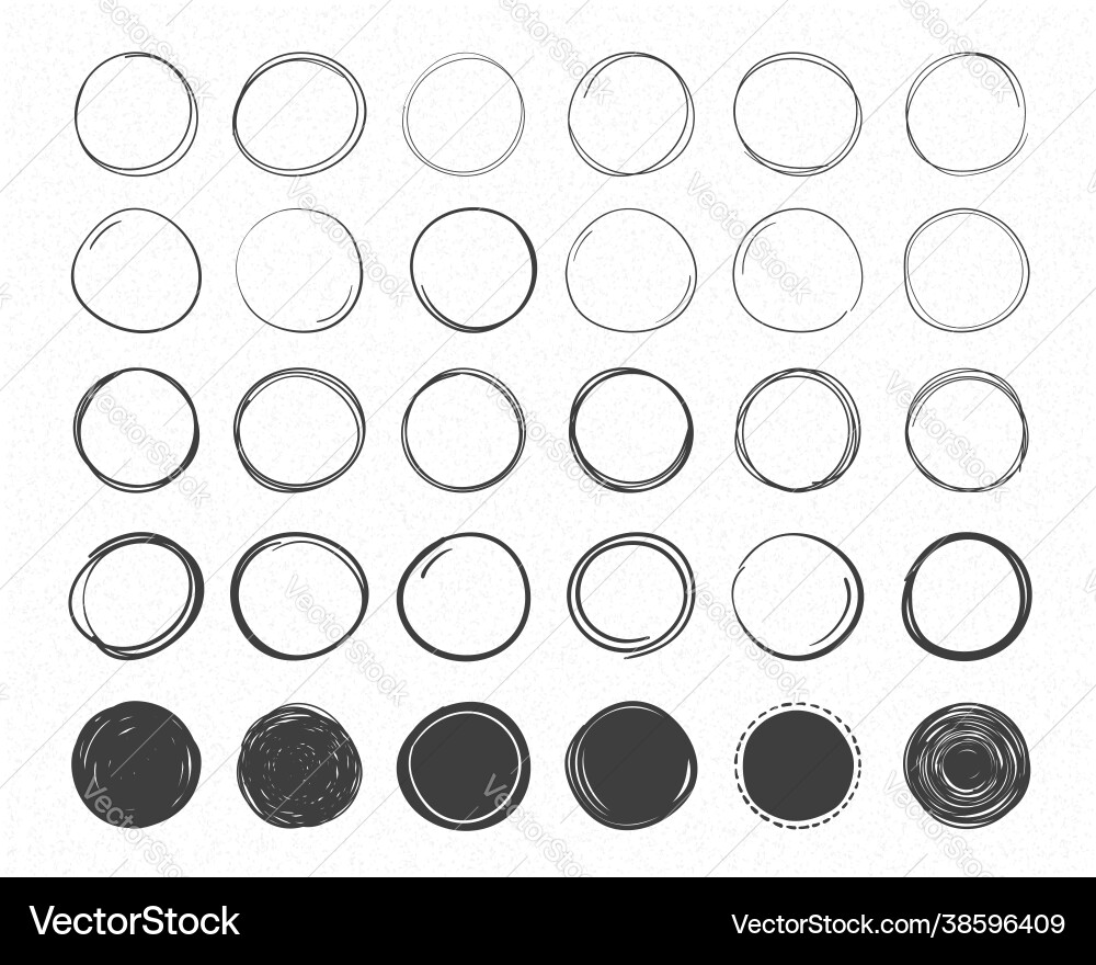 Hand drawn circles Royalty Free Vector Image - VectorStock