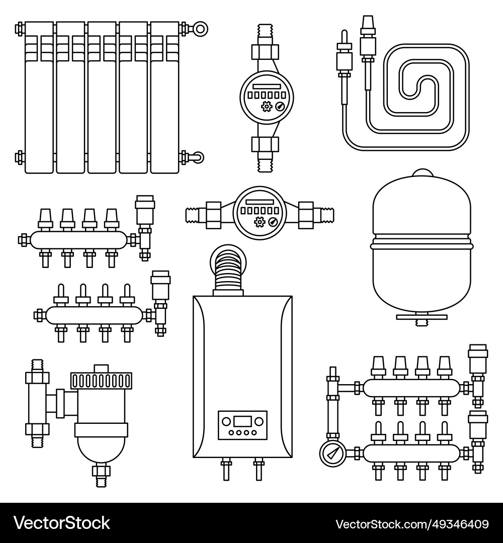 Industrial Plumbing & Heating System Vector Image