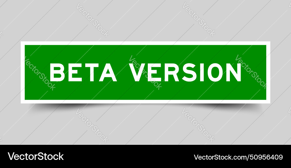 Square sticker label with word beta version Vector Image