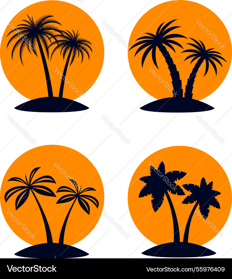 Tropical palm trees Royalty Free Vector Image - VectorStock