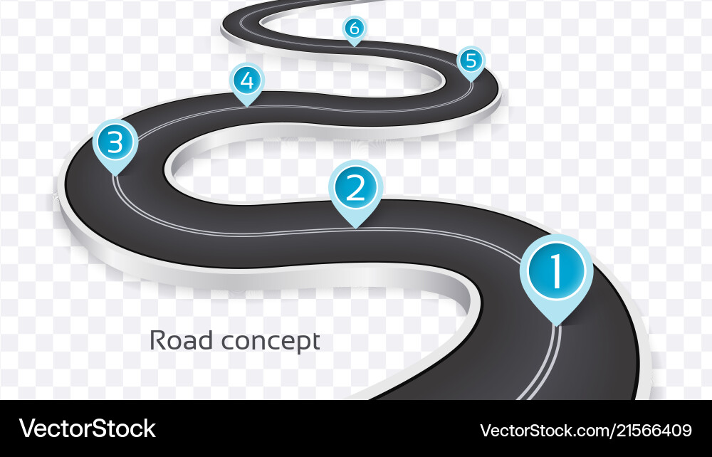 Winding 3d road infographic concept on a white Vector Image