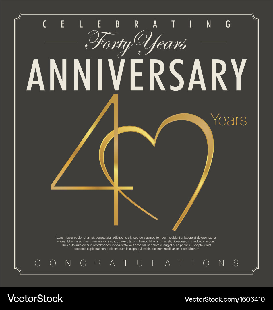 40 years anniversary background Royalty Free Vector Image