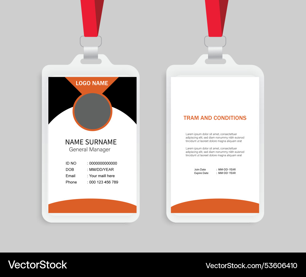 Abstract yellow id card template design Royalty Free Vector