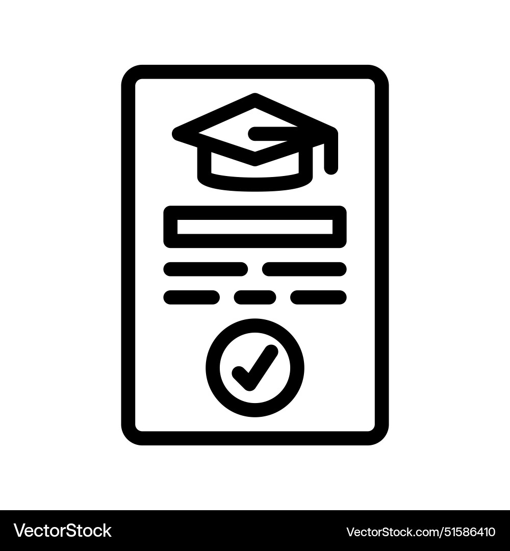 Academic certificate icon college graduation Vector Image