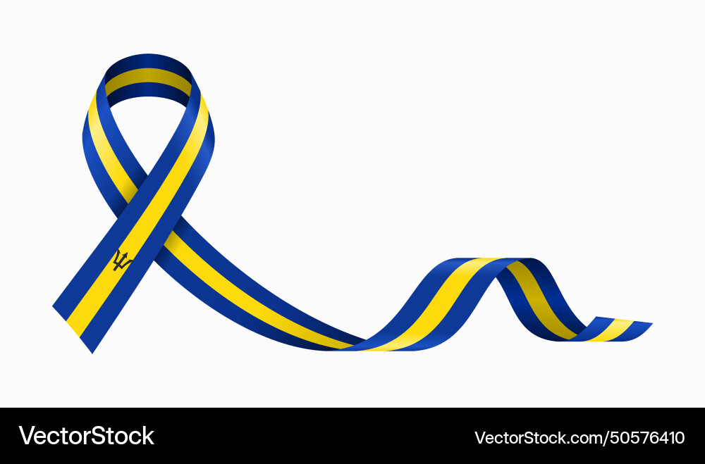 Barbados flag stripe ribbon wavy background layout
