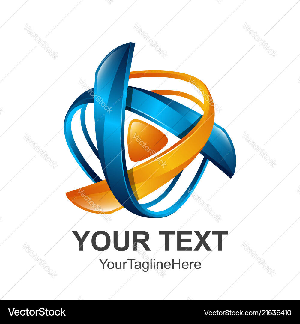 Dynamic Play Button Logo Royalty Free Vector Image