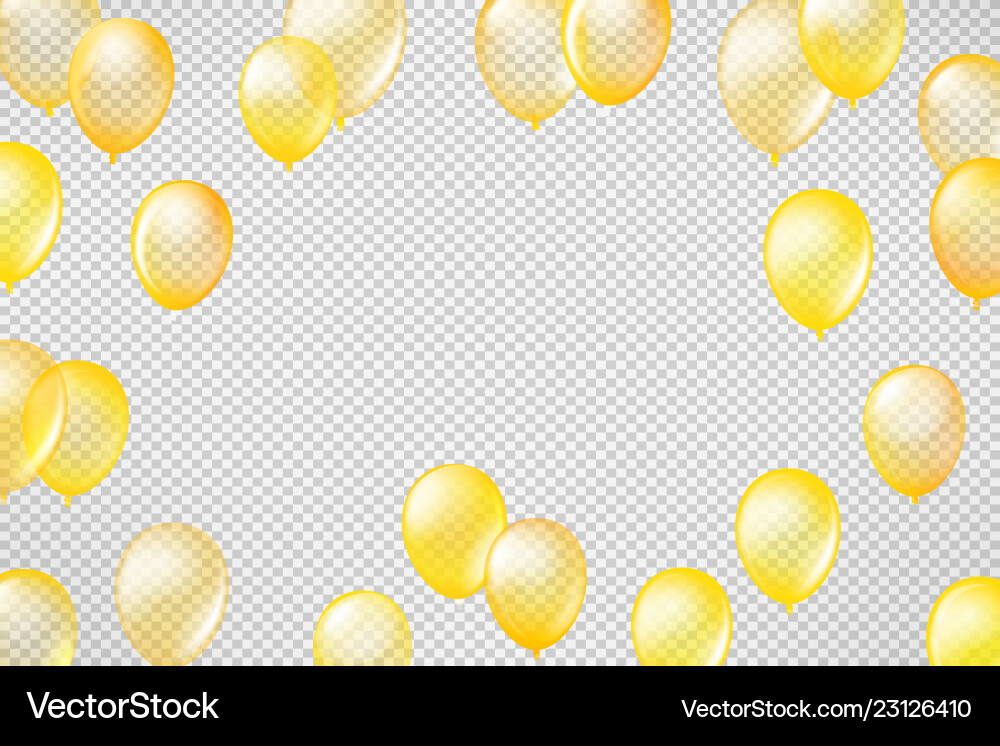 Flying golden transparent balloons Royalty Free Vector Image