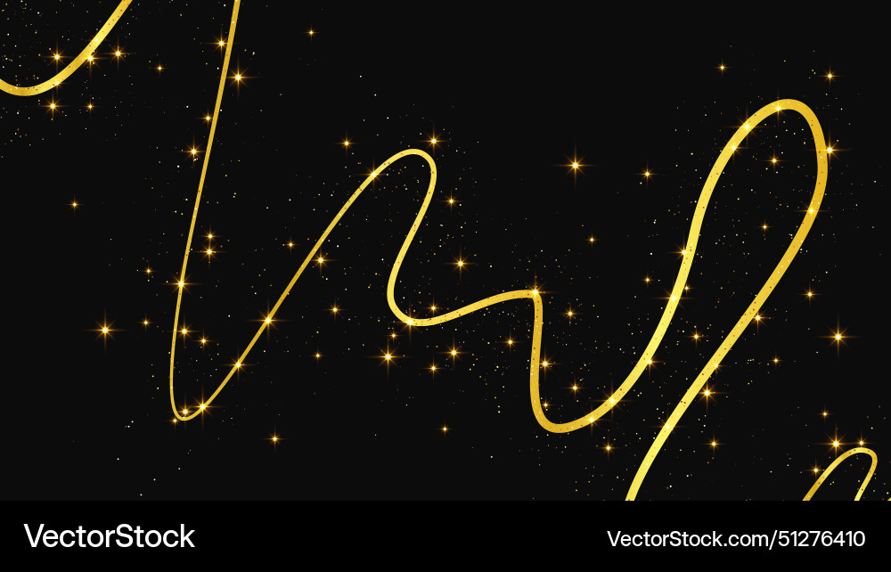 Gold glittering confetti wave and stardust Vector Image