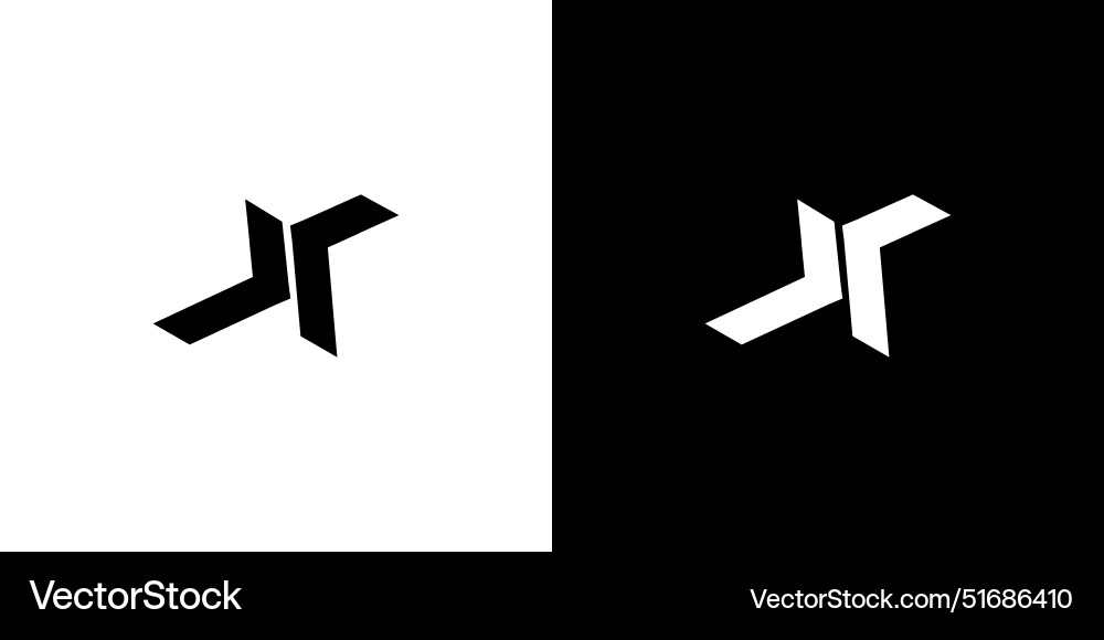 Modern and unique jr logo design Royalty Free Vector Image