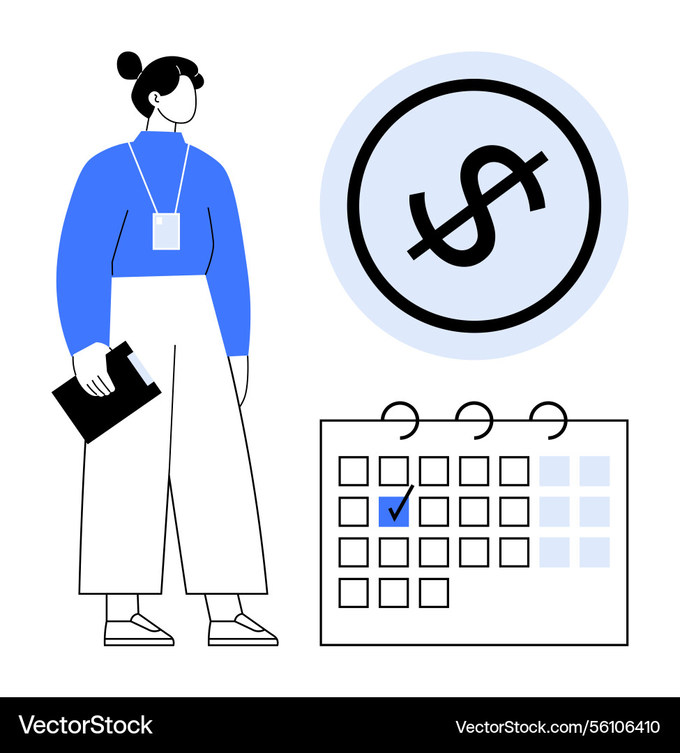 Professional planning schedule with clipboard Vector Image