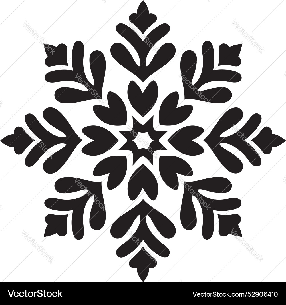 Regal snowflake silhouette modern black icon Vector Image