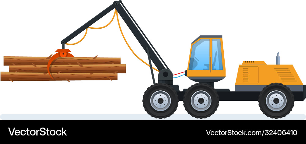 Wood production and forestry loading Royalty Free Vector