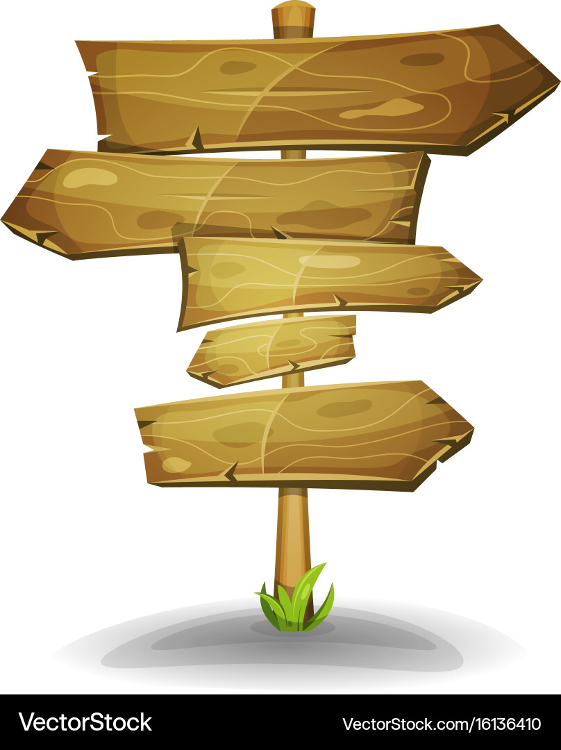 Wooden Road Signs & Arrows Royalty Free Vector Image