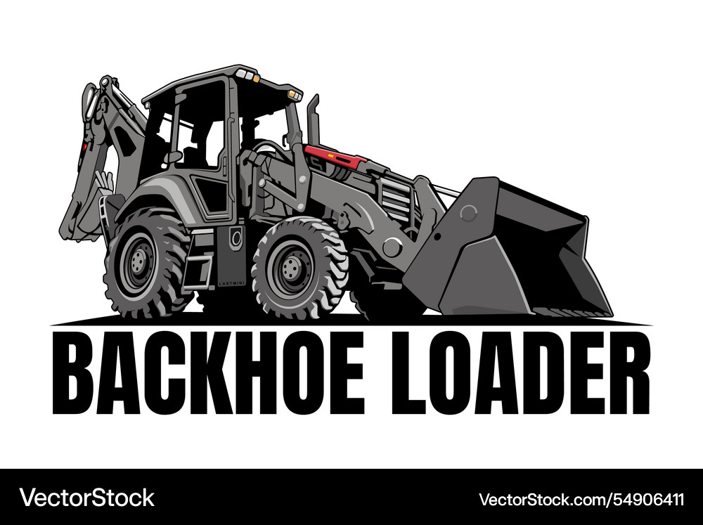 Backhoe loader design Royalty Free Vector Image
