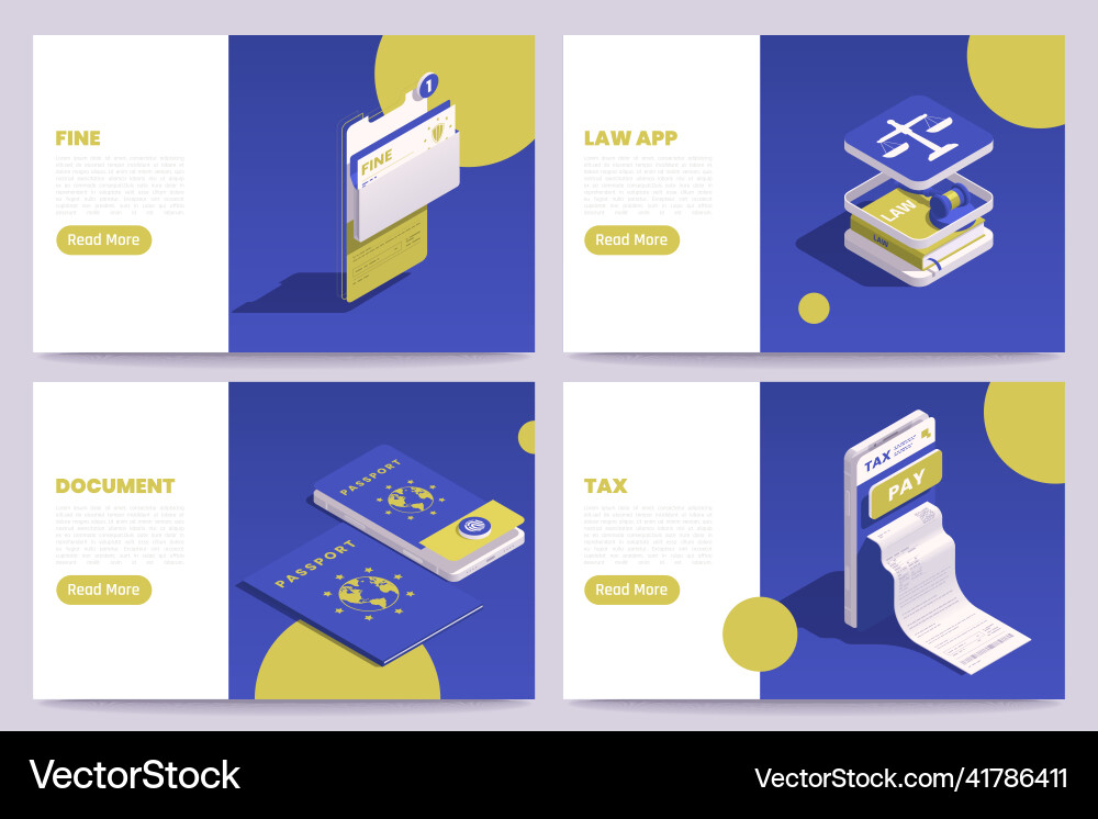 Digital government set Royalty Free Vector Image