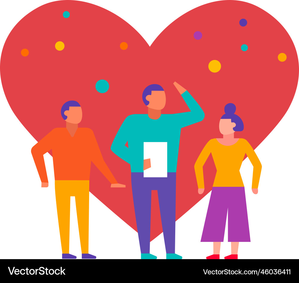 Digital marketing love composition Royalty Free Vector Image