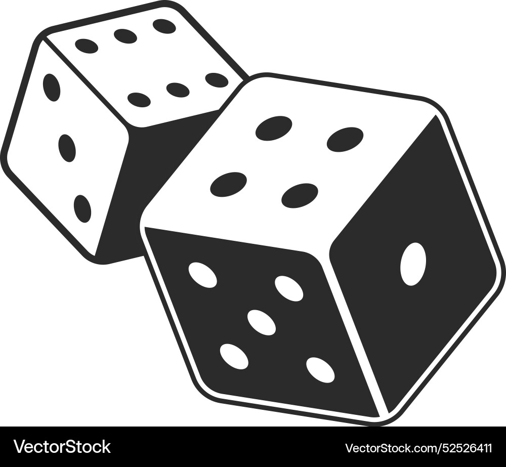 Gambling dice cubes black icon random luck Vector Image