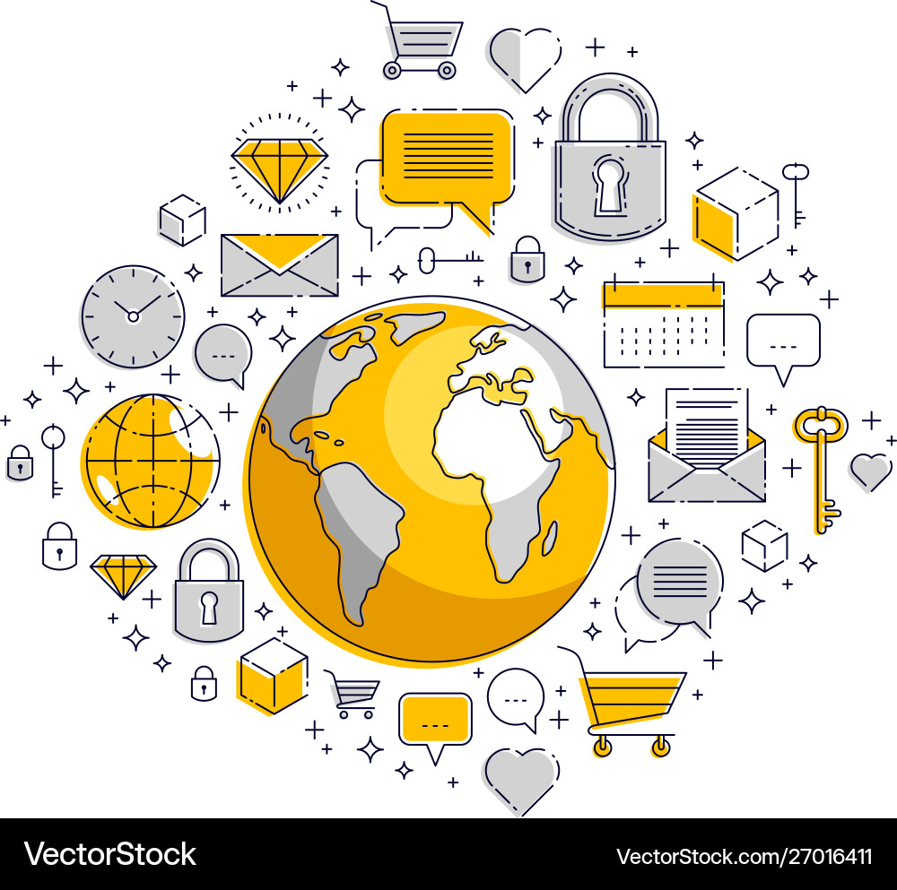 Global communication concept planet earth Vector Image
