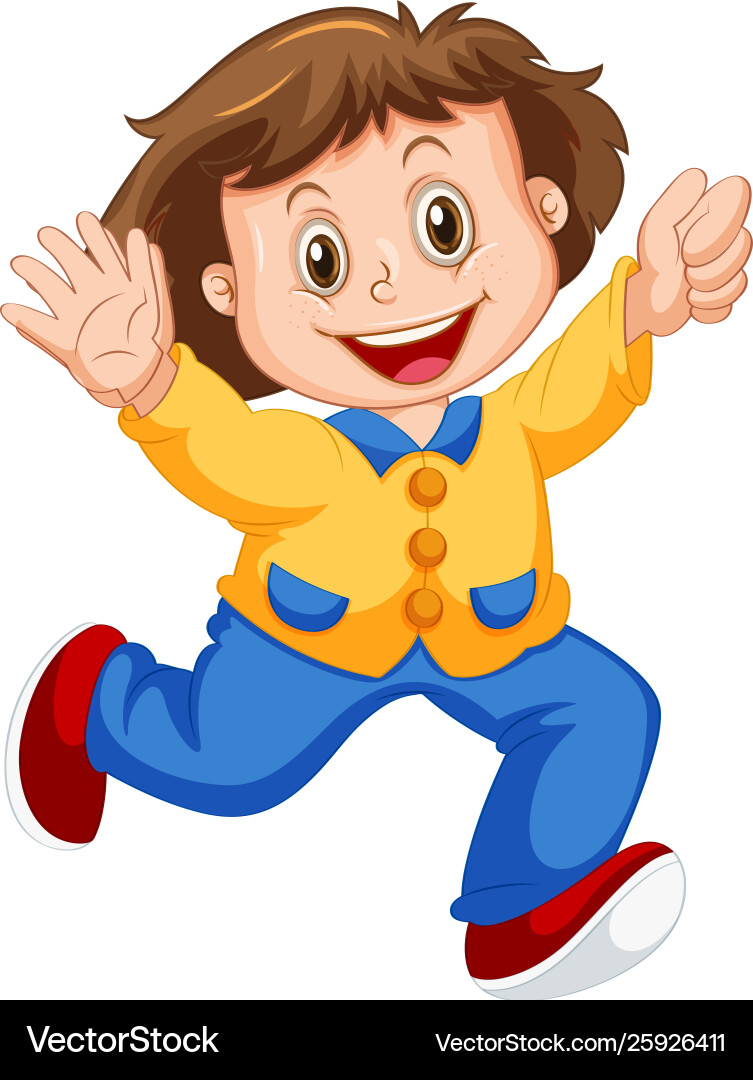 Happy girl character on white background Vector Image