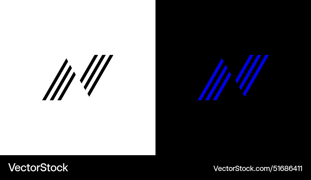 Modern and unique n logo design 2 Royalty Free Vector Image