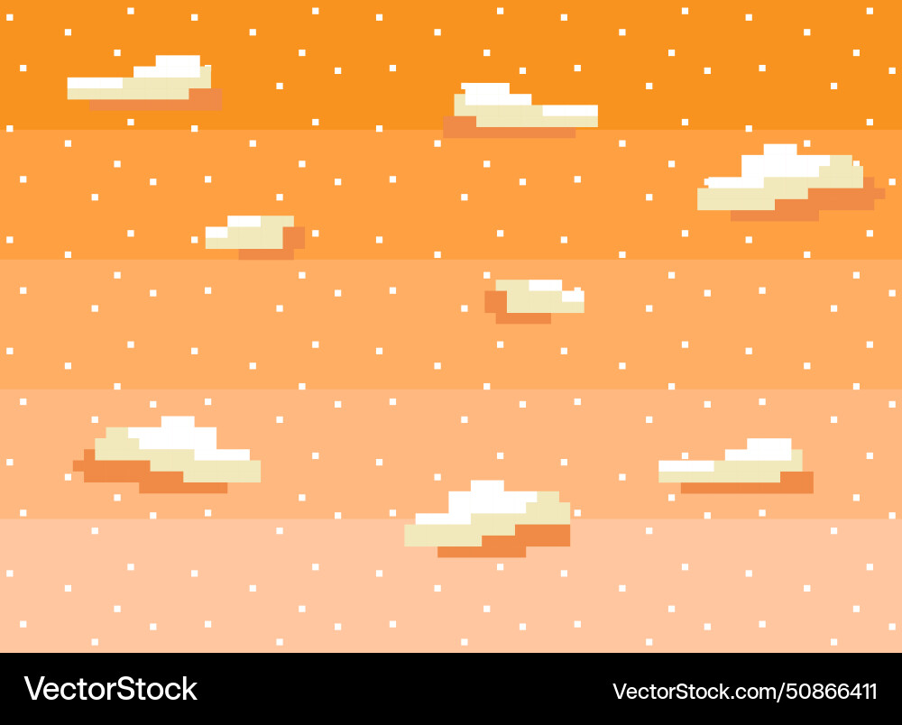 Sky sunset pixel background Royalty Free Vector Image