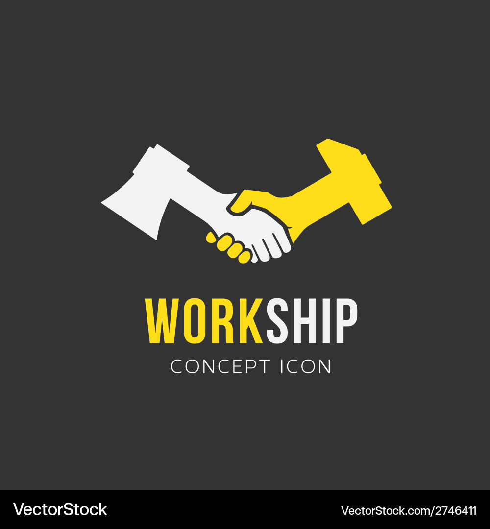 Work and friendship abstract symbol icon or logo Vector Image