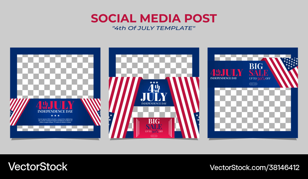 4th july independence day social media post Vector Image