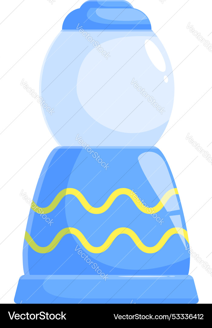 Blue empty gumball machine standing on white Vector Image