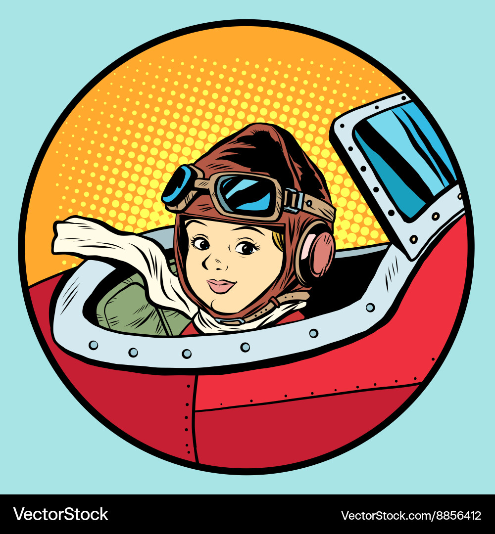 Child pilot plane game dream aviation Royalty Free Vector