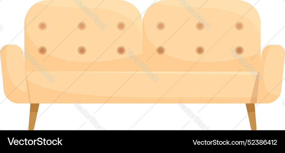 Comfortable modern sofa standing on wooden legs Vector Image