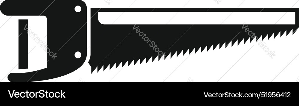 Hacksaw with sharp teeth for cutting wood Vector Image