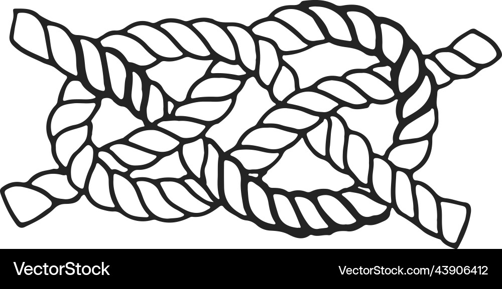 Marine knot sketch sailing rope loop icon Vector Image