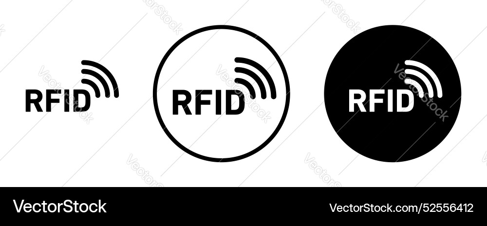 Rfid icon set on white background Royalty Free Vector Image