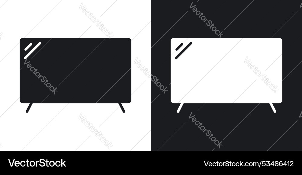 Smart televisionline in thin line black color Vector Image