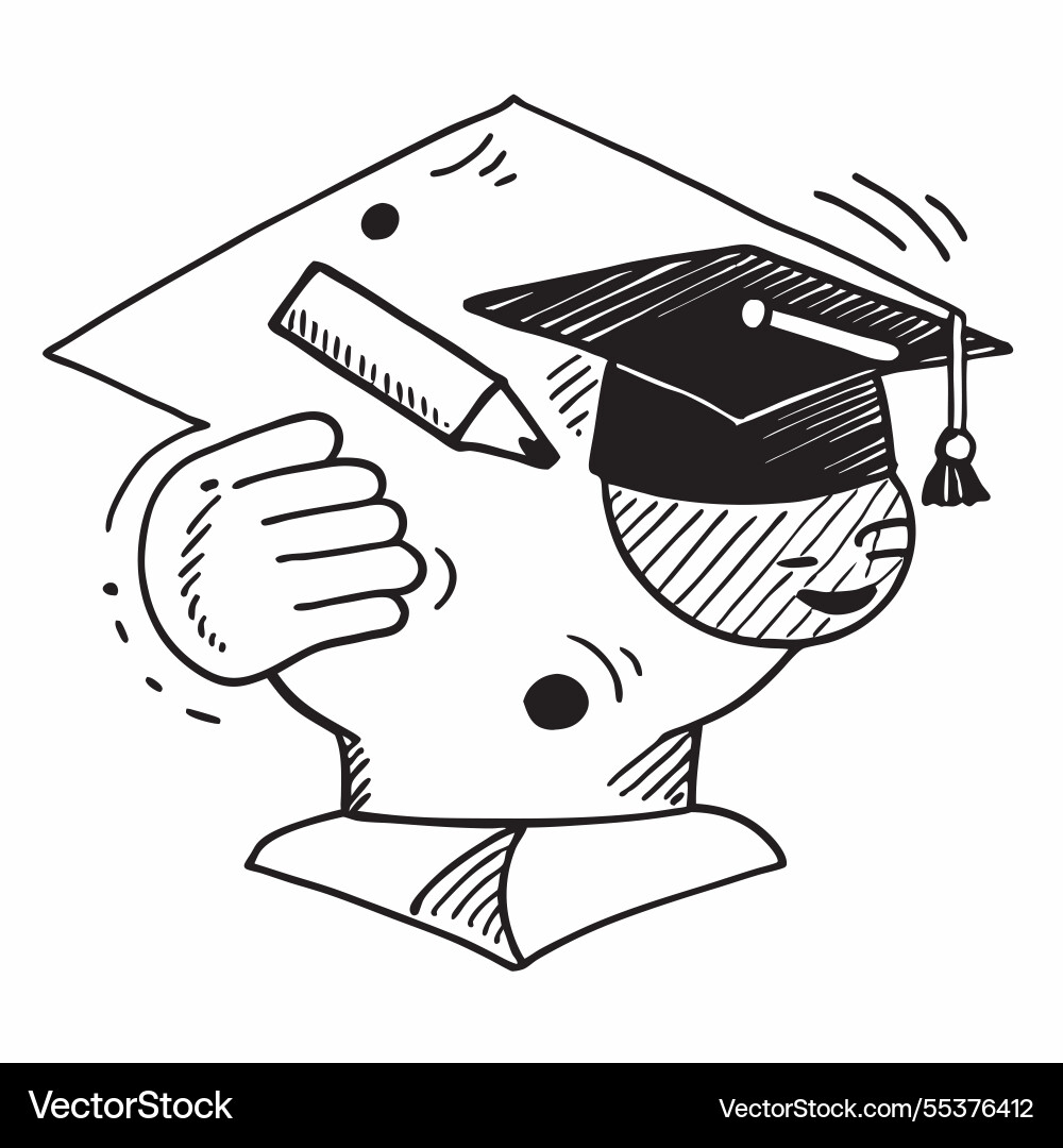 Students profile with a graduation cap concept Vector Image