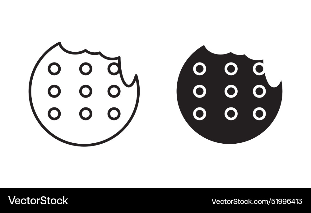 Biscuit outline icon collection or set Royalty Free Vector