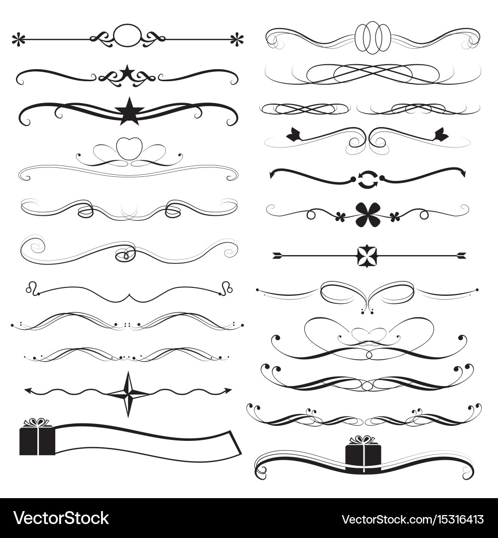 Border decoration set Royalty Free Vector Image