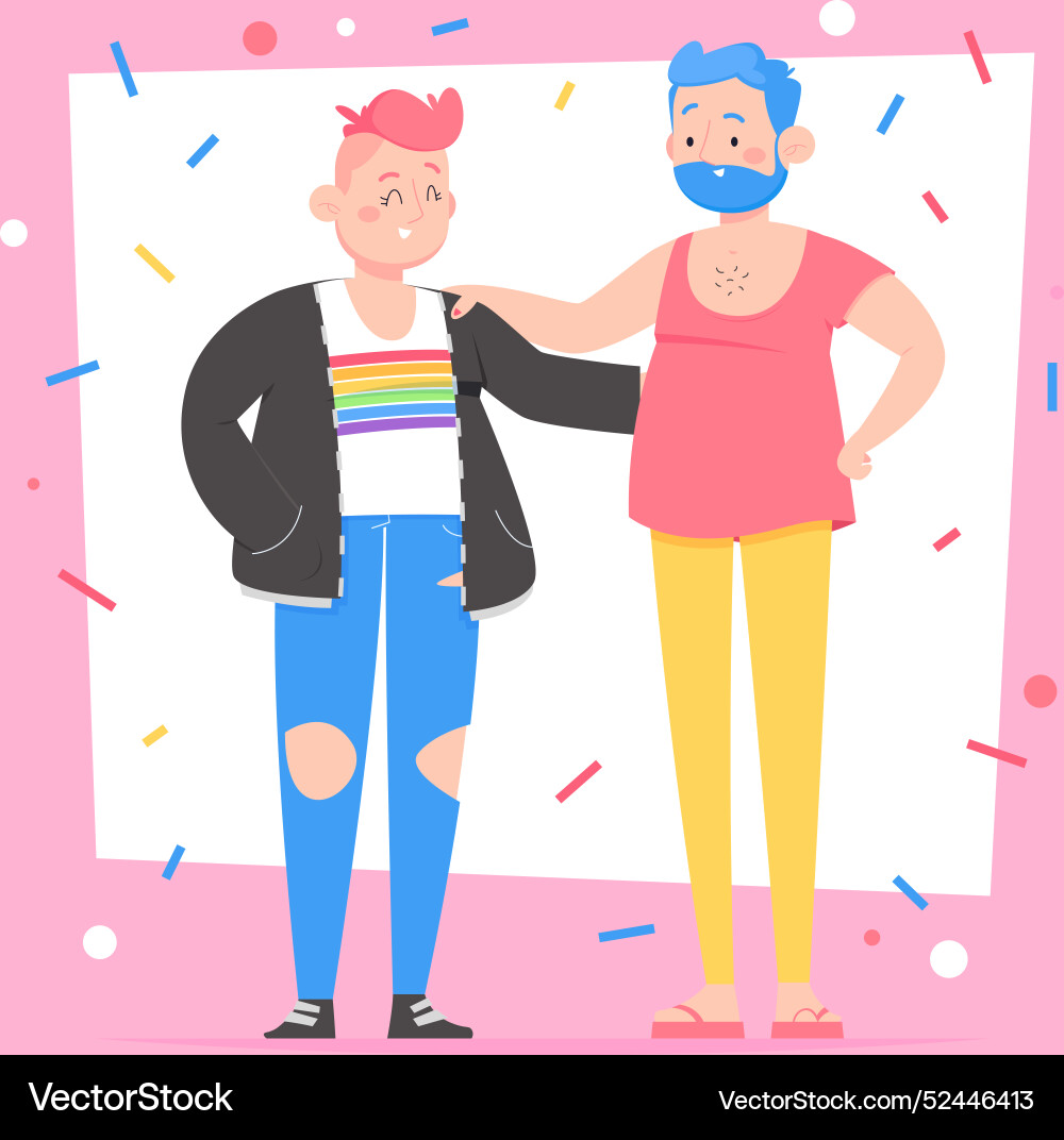 Cartoon transgender people Royalty Free Vector Image