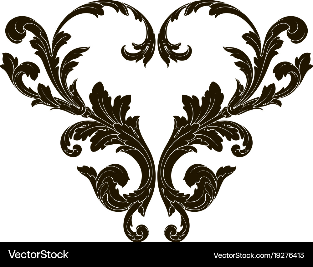 Classical baroque ornament Royalty Free Vector Image