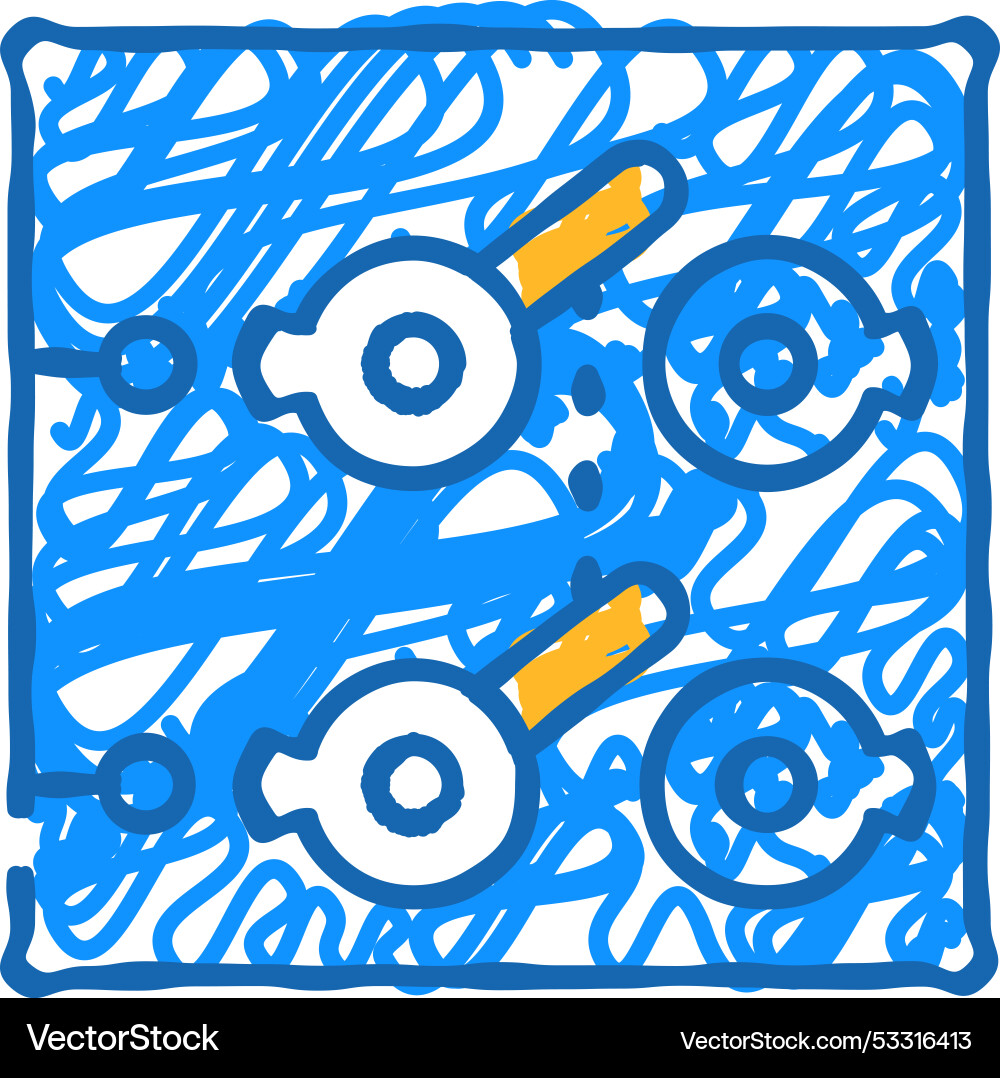 Double pole single throw switch icon doodle Vector Image