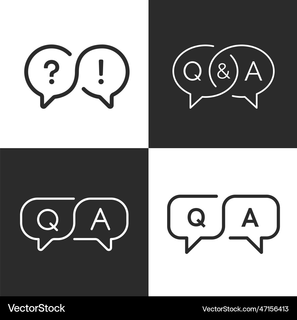 Faq question and answer icons set q a speech Vector Image