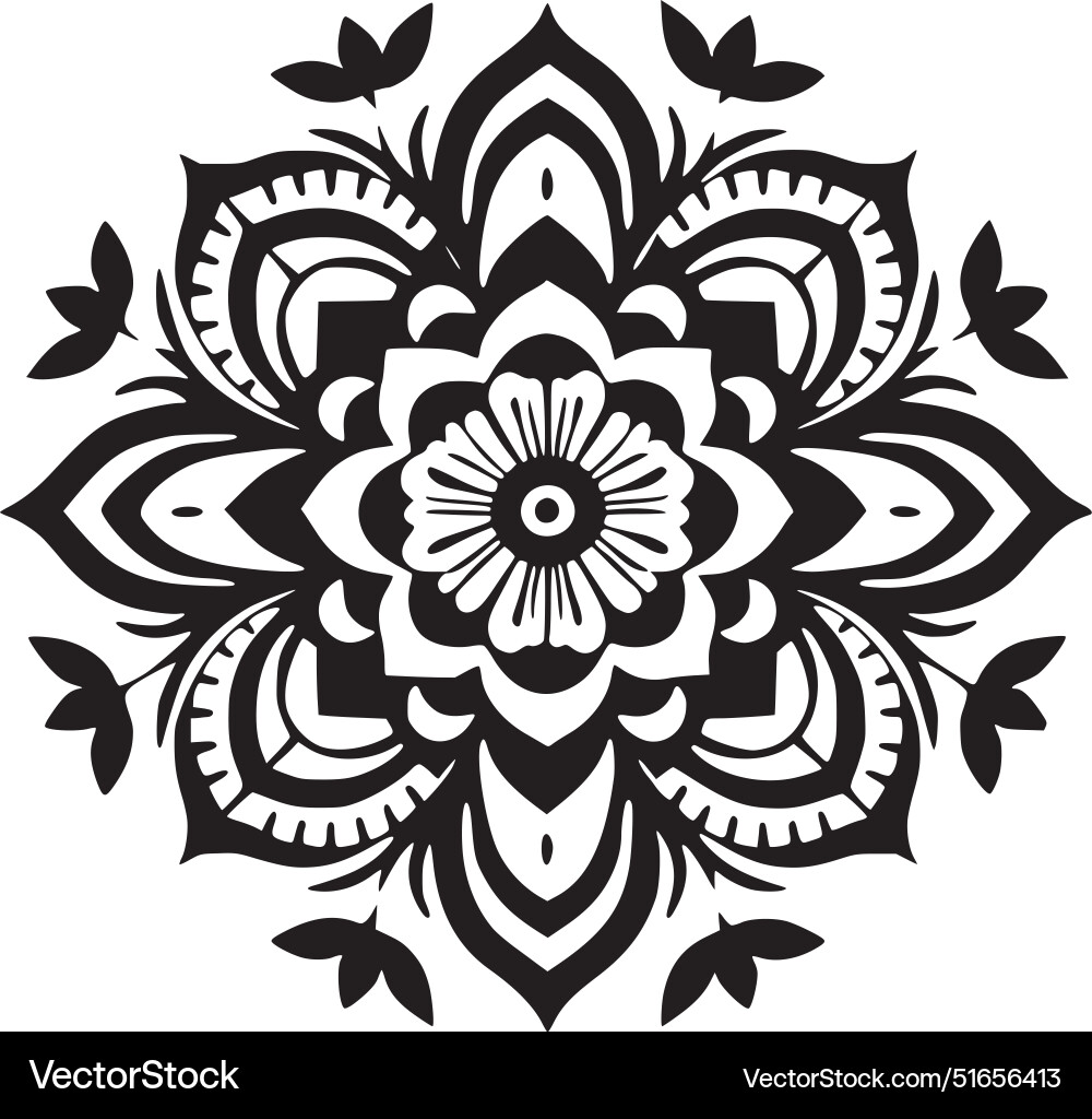 Mandala - minimalist and simple silhouette Vector Image